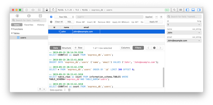 Express.js(node.js)からMySQLへの接続とCRUD操作 | アールエフェクト