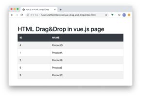 vue.jsでドラッグ&ドロップを使いこなす(テーブル編) | アールエフェクト